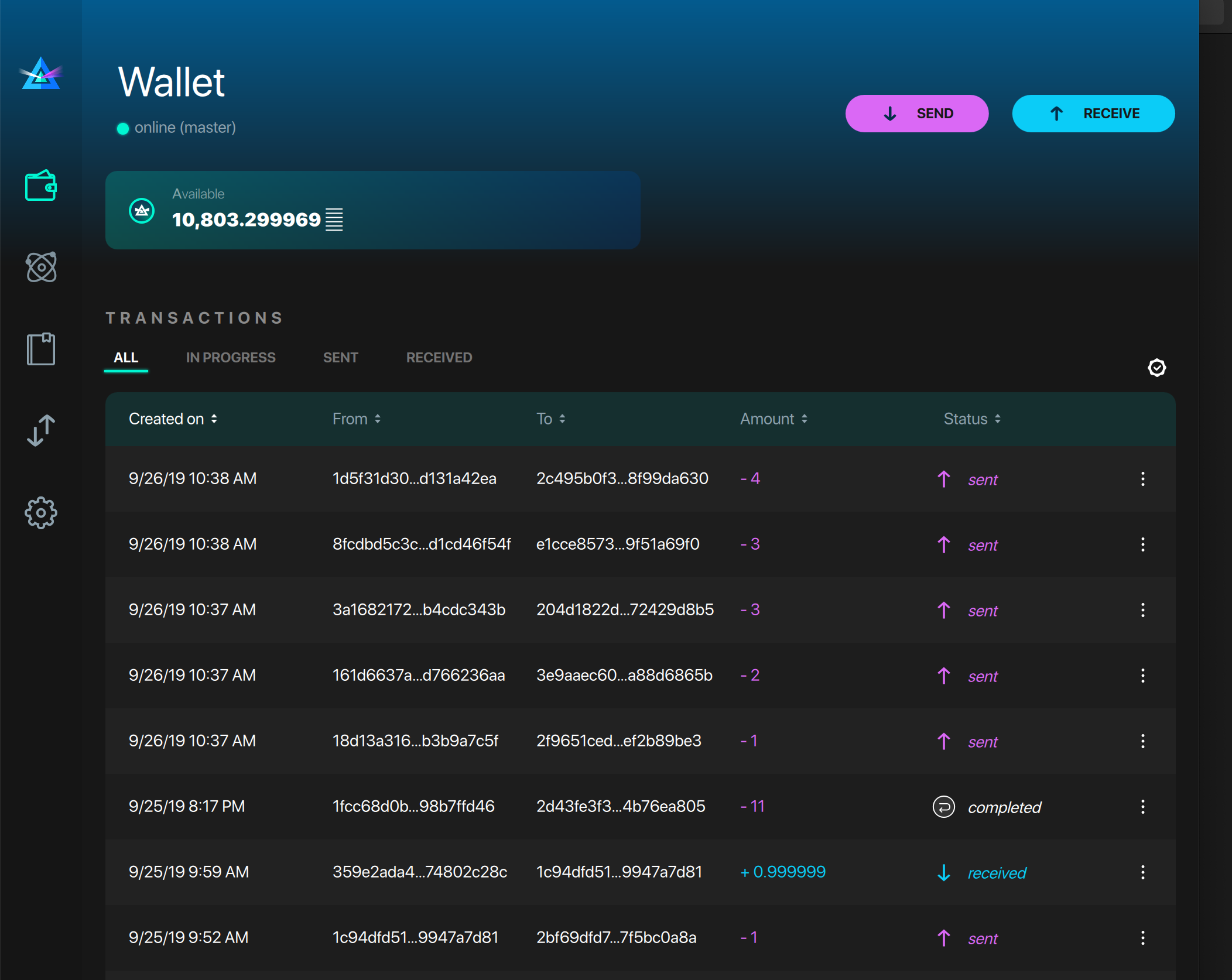 [UI Wallet] Wallet: free space in the datagrid after switching from tab with opened 'tr. info ...