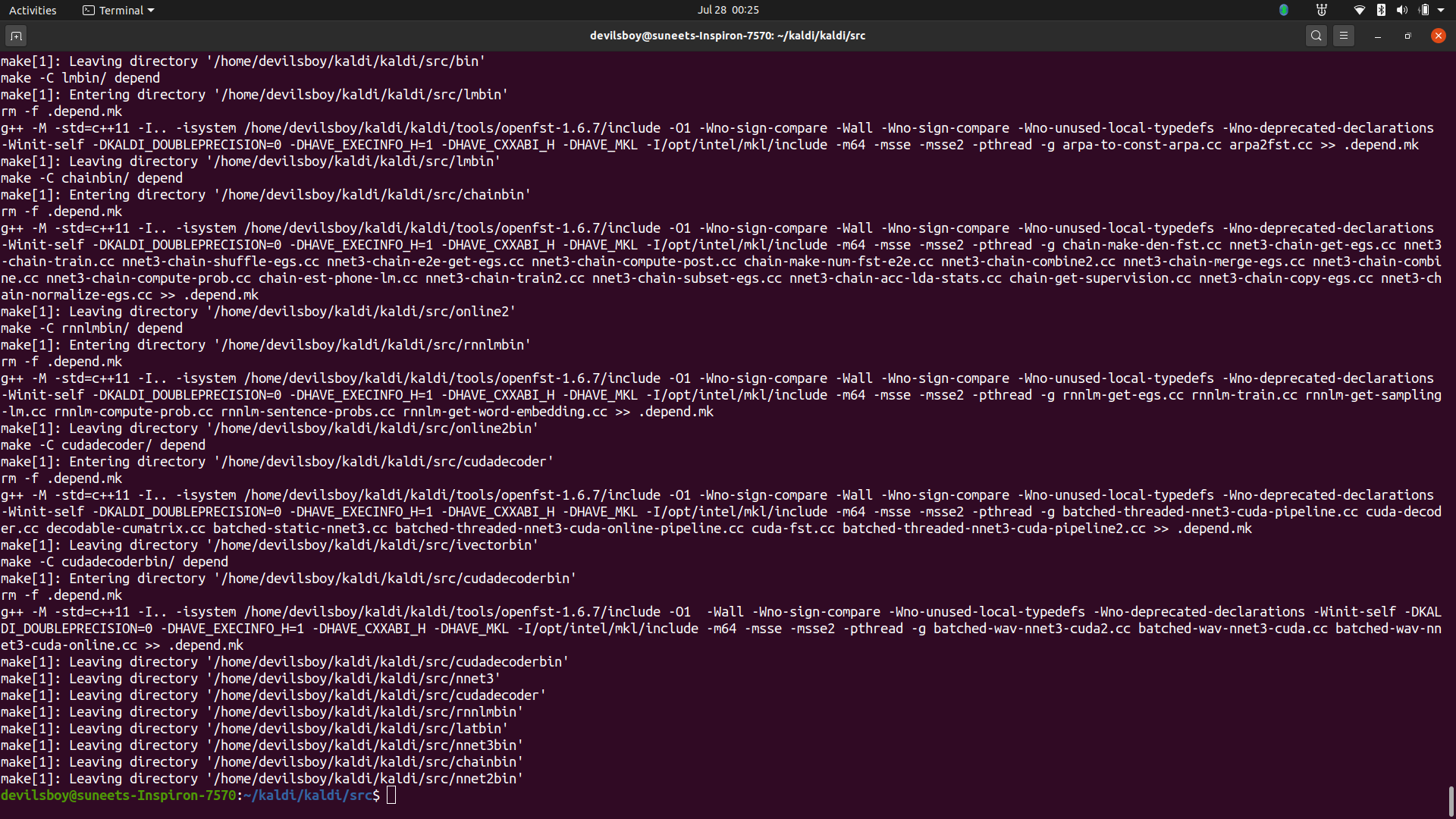 Installation problem while running Make file in SRC · Issue #4194 · kaldi-asr/kaldi · GitHub