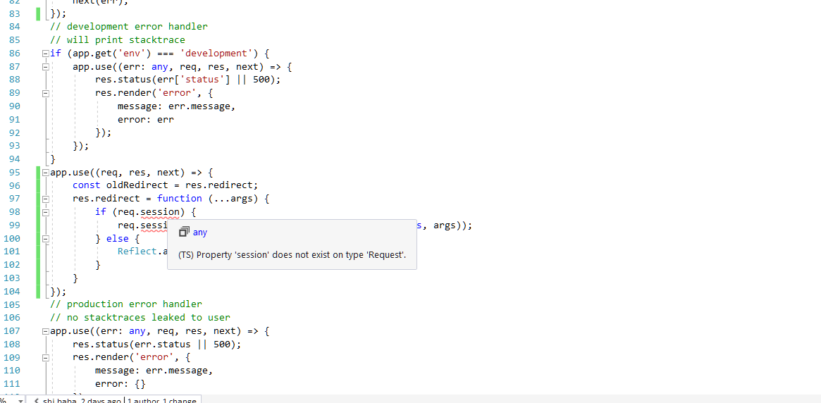 Property 'session' does not exist on type 'Request' · Issue #668 · expressjs/session · GitHub