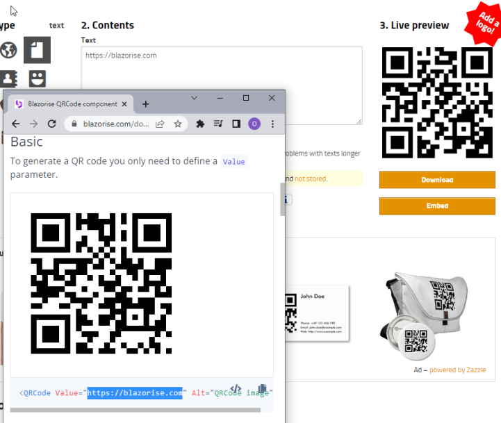 Generated QR code not scannable by 3rd party library · Issue #4658 · Megabit/Blazorise · GitHub