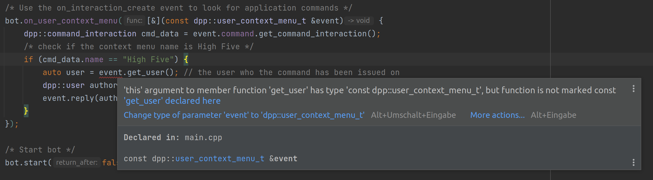 dpp::user_context_menu_t::get_user() · Issue #373 · brainboxdotcc/DPP · GitHub