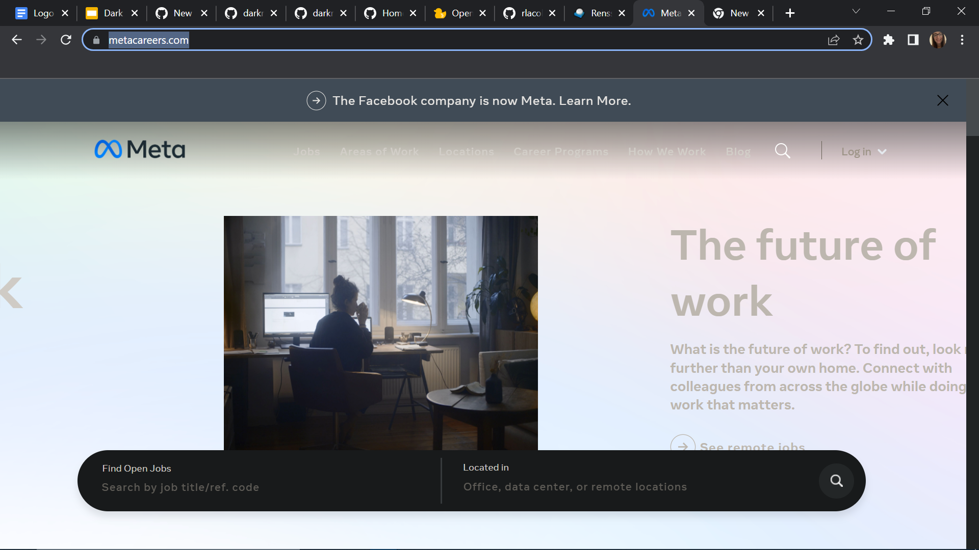 [Broken Website] Meta Careers -- logo fix and words are too light ...