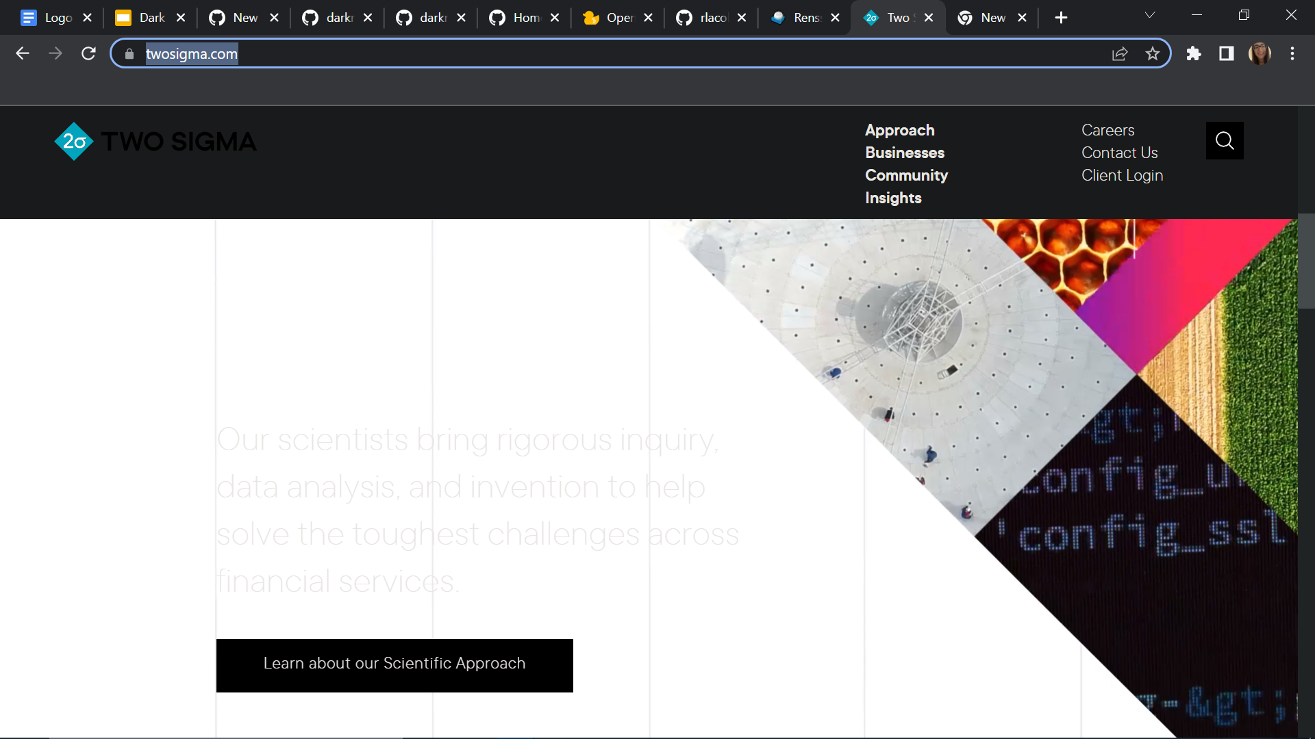 [Broken Website] Two Sigma -- logo fix request and hard to read words ...