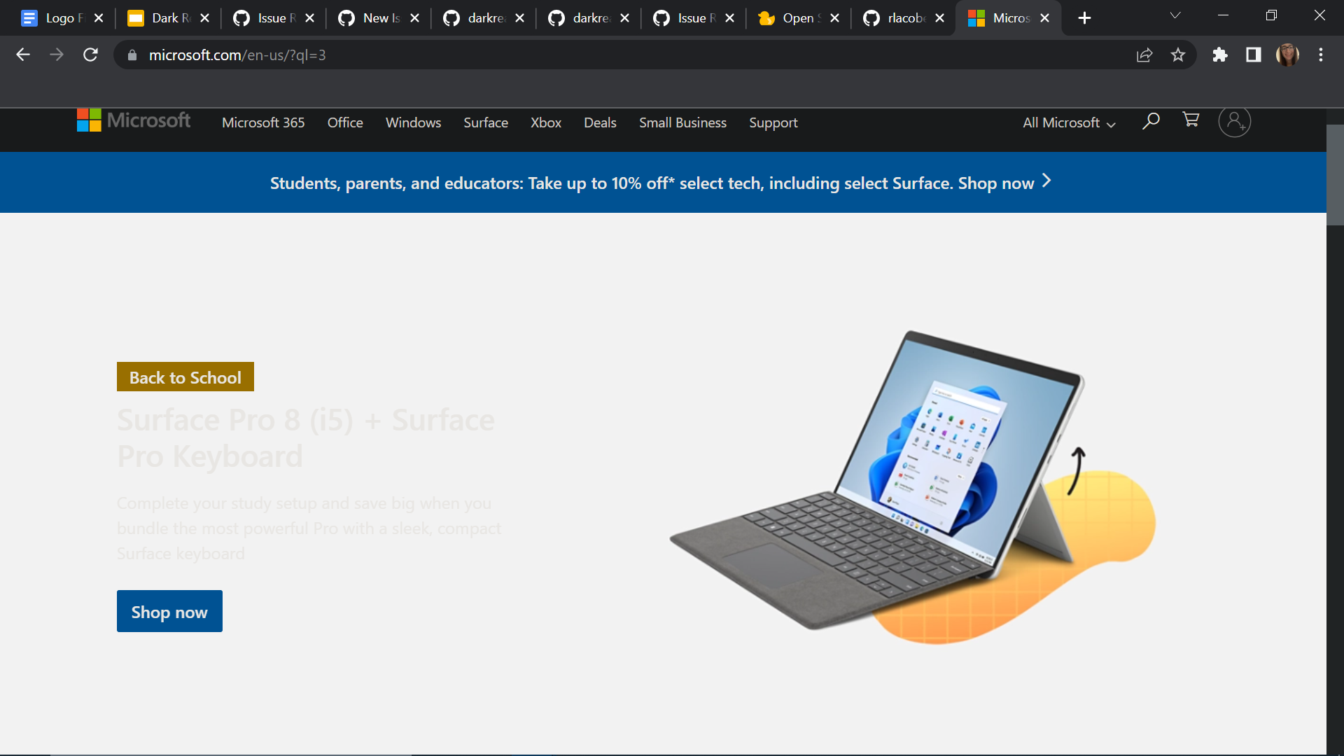 [Broken Website] Microsoft -- unreadable text · Issue #9597 · darkreader/darkreader · GitHub