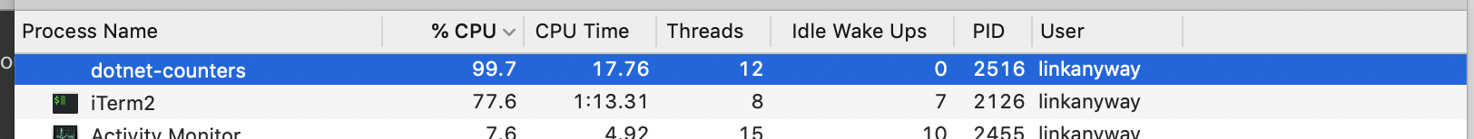 dotnet counter doesn't work for MacOs · Issue #283 · dotnet/diagnostics · GitHub