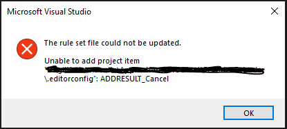 A file with the name '.editorconfig' already exists at the target location. Creating a link to ...