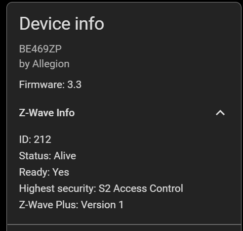 ZWave Re-interview Deleting Correct Data, Creating Non-Existent Entities - BE469ZP Schlage ...