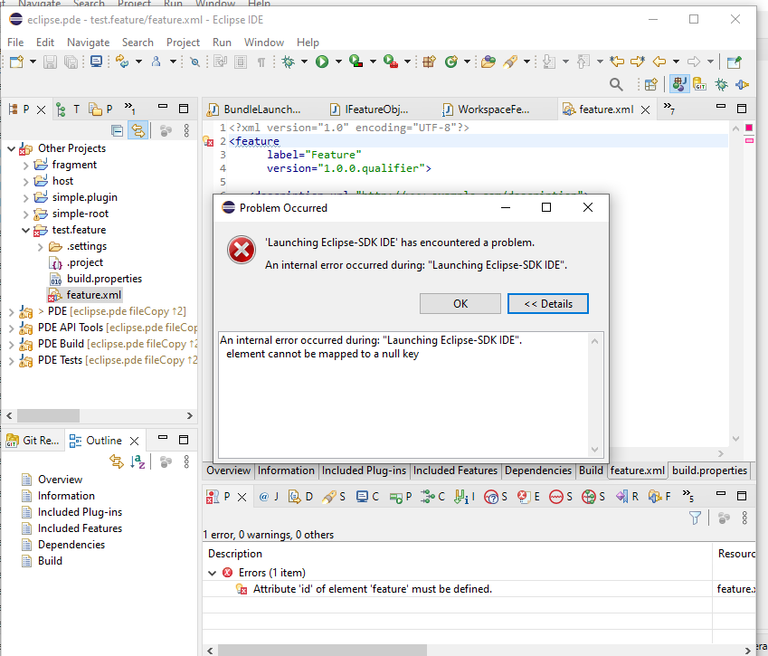 [product launch] element cannot be mapped to a null key · Issue #185 · eclipse-pde/eclipse.pde ...