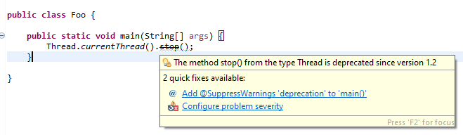 Show deprecation notice in deprecation warnings · Issue #809 · eclipse-jdt/eclipse.jdt.ui · GitHub