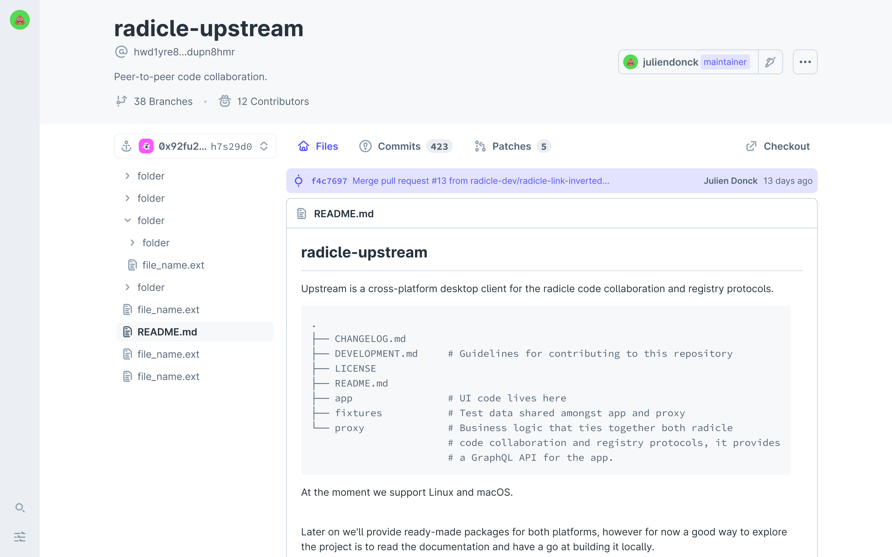Show anchored state of the project · Issue #1976 · radicle-dev/radicle-upstream · GitHub