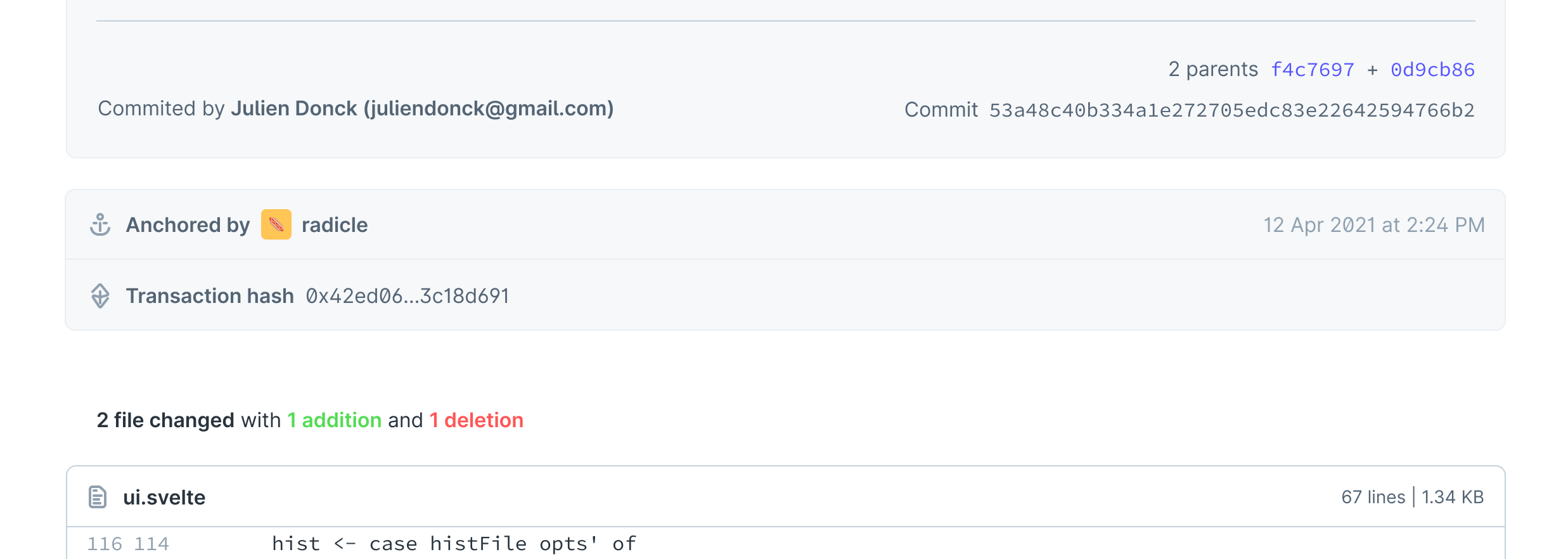 Show anchored state of the project · Issue #1976 · radicle-dev/radicle-upstream · GitHub