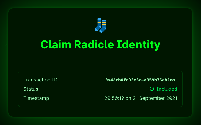 Update text in "Claim Radicle Identity" transaction · Issue #2386 · radicle-dev/radicle-upstream ...