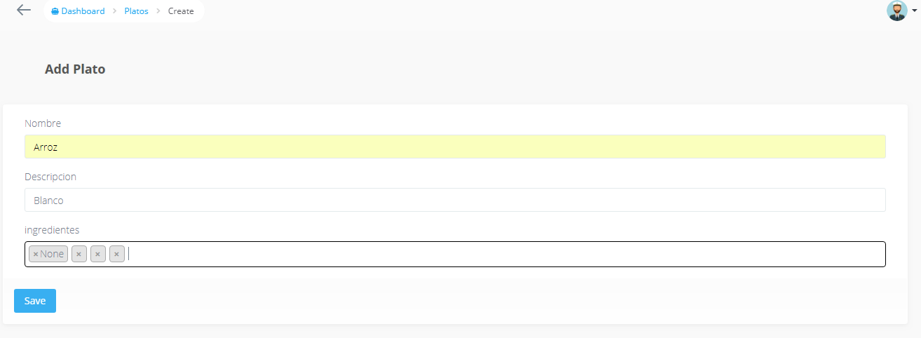 It is not possible to display the data of the related tables, when adding new data in create ...