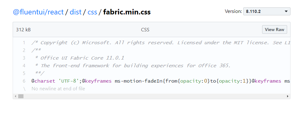 [Bug]: Fabric core CSS files incorrectly set @charset · Issue #28442 · microsoft/fluentui · GitHub