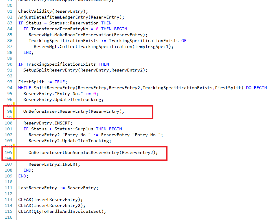 Event Request Codeunit 99000830 Create Reserv Entry Onbeforeinsertreserventry