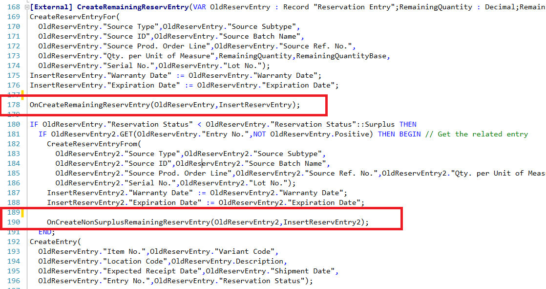 Event Request Codeunit 99000830 Create Reserv Entry Oncreateremainingreserventry