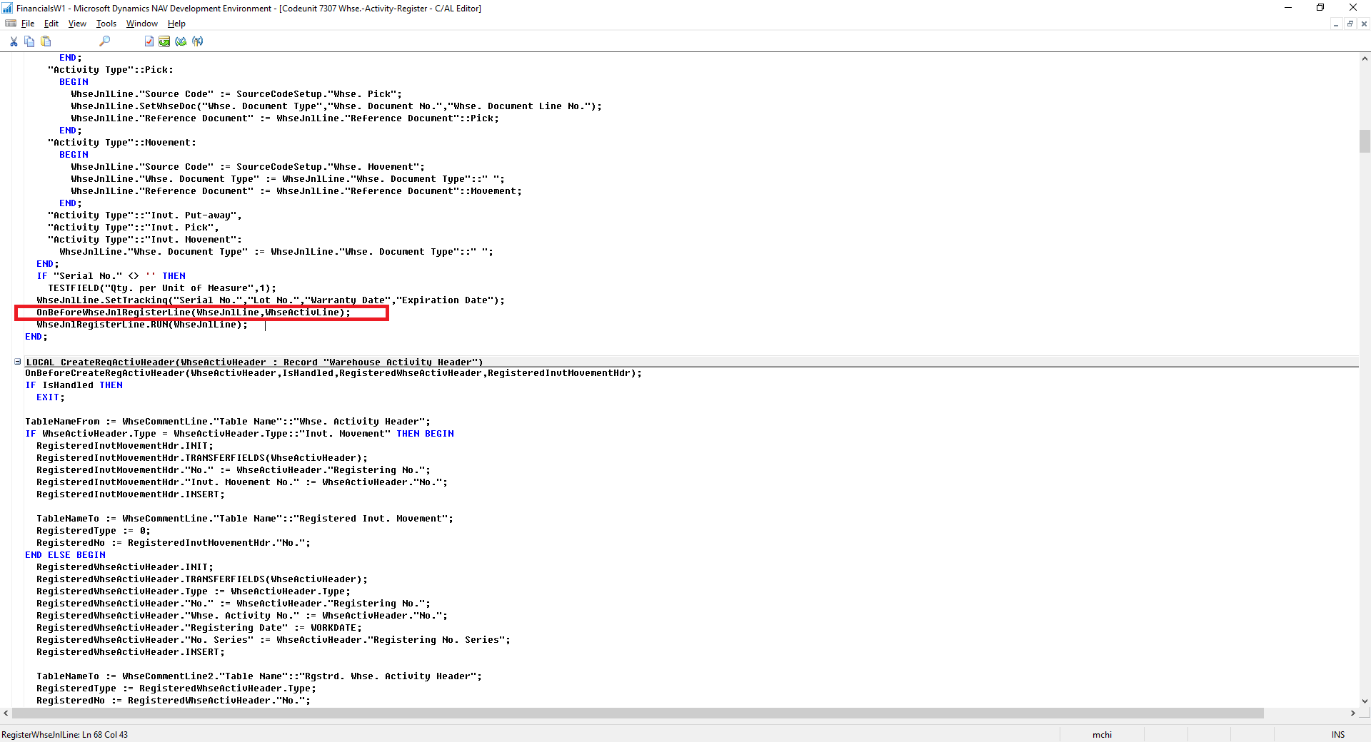 [Event Request] Codeunit 7307 Whse.-Activity-Register - OnBeforeRegisterWhseJnlLine · Issue #52 ...