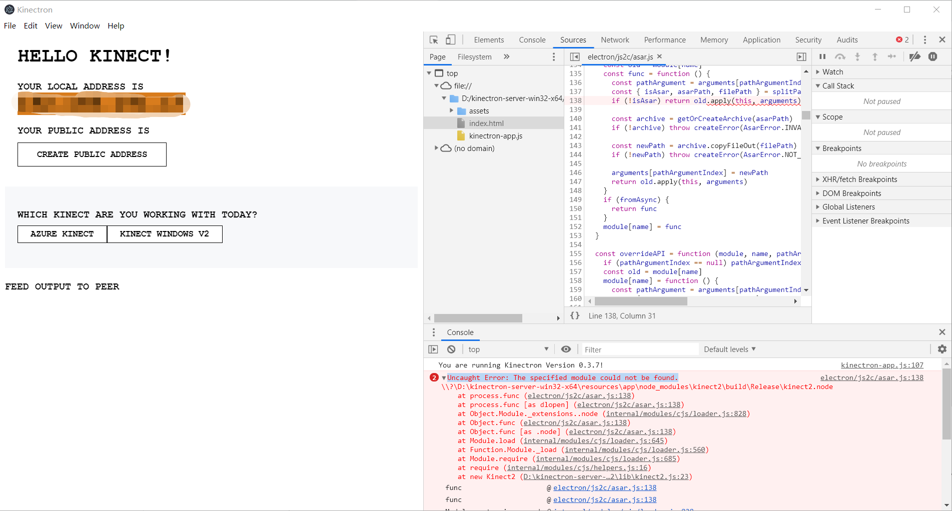Uncaught Error The Specified Module Could Not Be Found · Issue 103 · Kinectronkinectron · Github