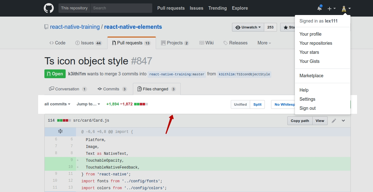 PR toolbar overlays background when profile dropdown is showed · Issue #1038 · refined-github ...