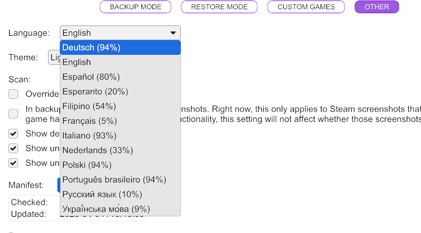 no Chinese language in Language Setting · Issue #195 · mtkennerly/ludusavi · GitHub