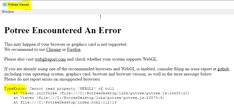 PotreeDesktop Version Not working on Windows 10 · Issue #645 · potree/potree · GitHub
