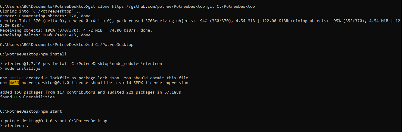 PotreeDesktop Version Not working on Windows 10 · Issue #645 · potree/potree · GitHub