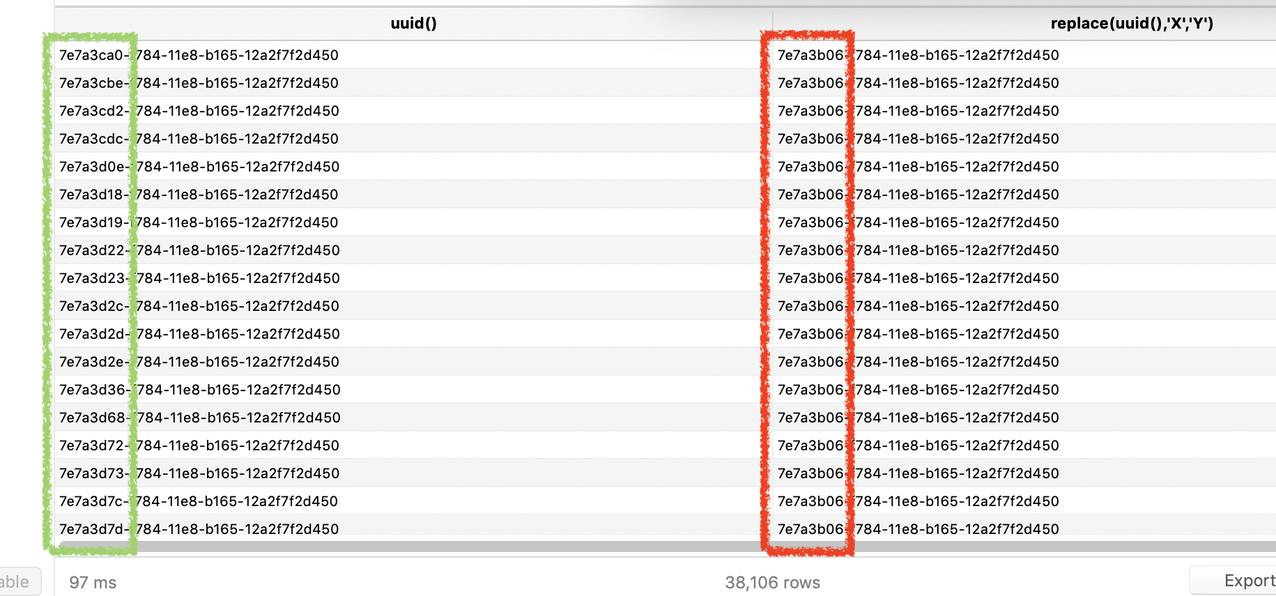 Mysql: Invalid uuid() handling with replace() function · Issue #830 · TablePlus/TablePlus · GitHub
