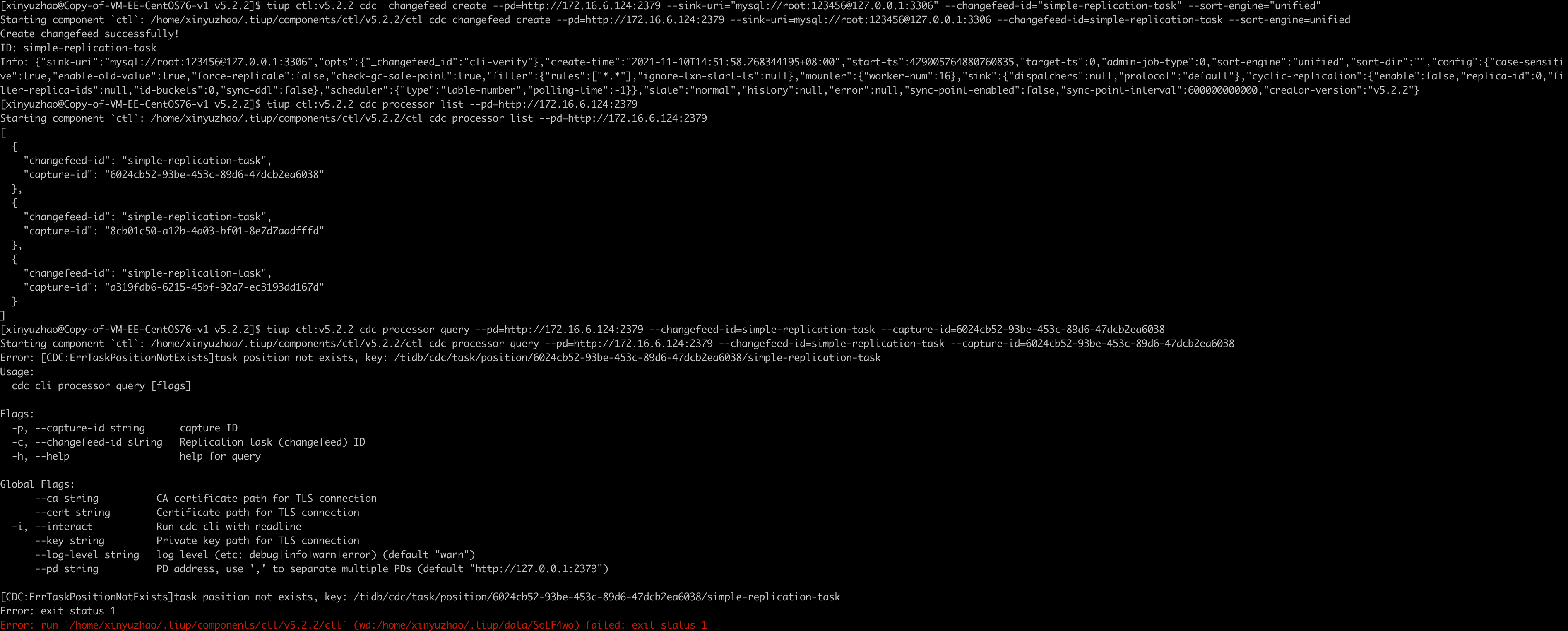 `cdc processor query` returns a CDC:ErrTaskStatusNotExists error · Issue #3375 · pingcap/tiflow ...