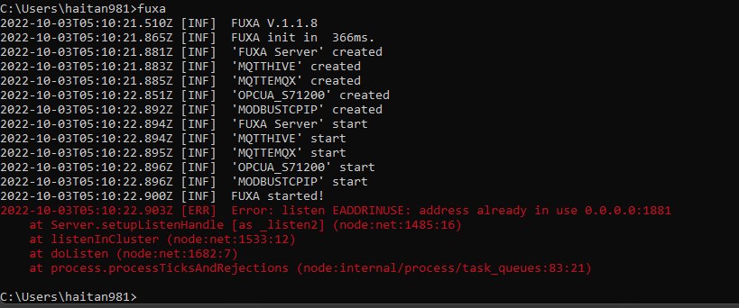 Error: listen EADDRINUSE: address already in use 0.0.0.0:1881 · Issue #523 · frangoteam/FUXA ...
