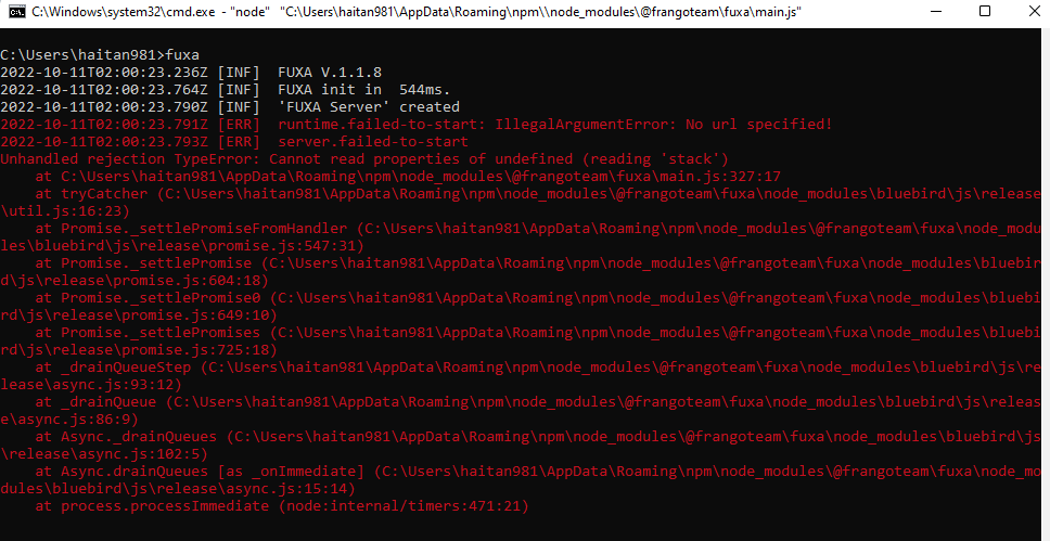 Unable to start Fuxa · Issue #533 · frangoteam/FUXA · GitHub