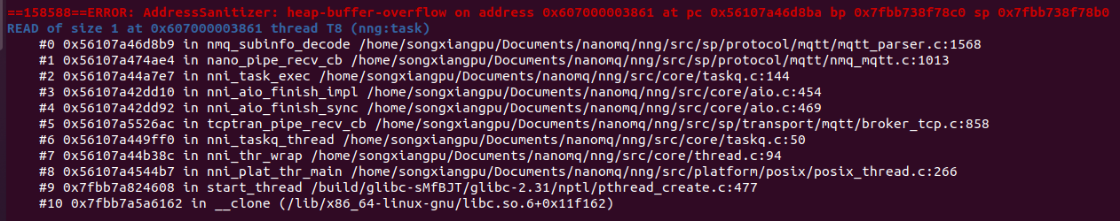 [Security]: Vulnerability in sub info list · Issue #1167 · nanomq/nanomq · GitHub