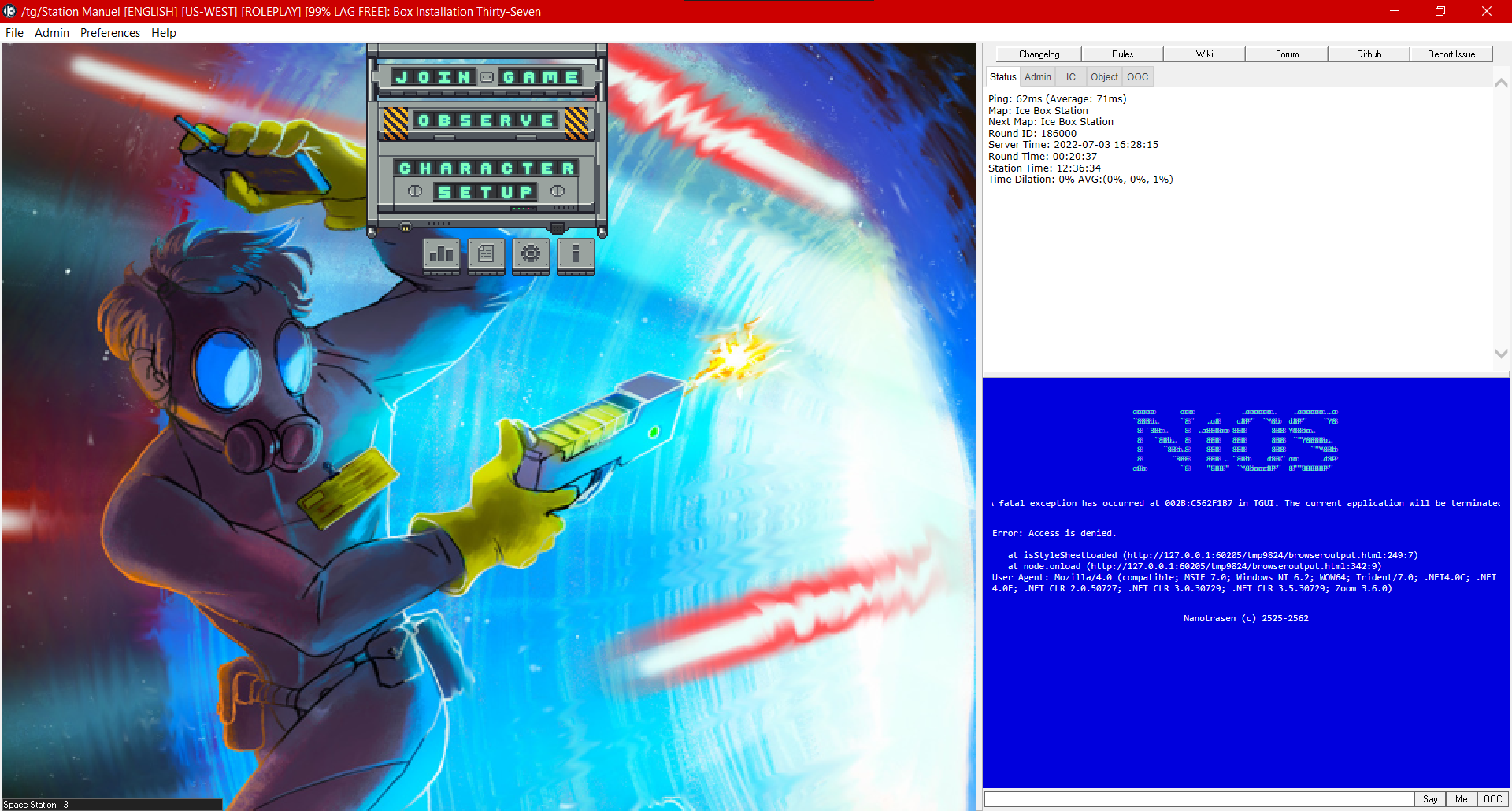 BSOD Instead of Chat · Issue #68164 · tgstation/tgstation · GitHub