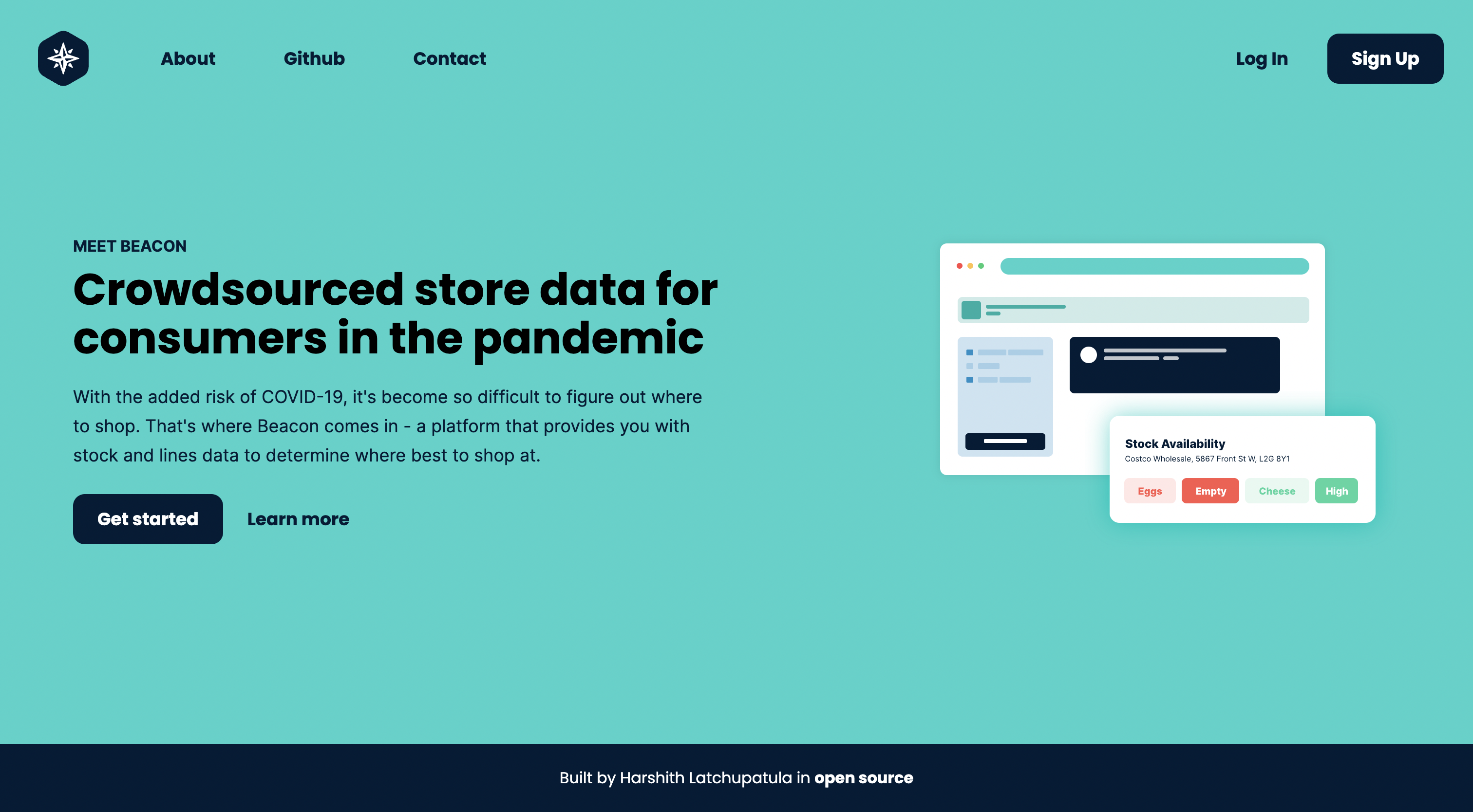 GitHub - harshithl1777/beacon: A crowdsourced web app that provides store stock, lines and ...