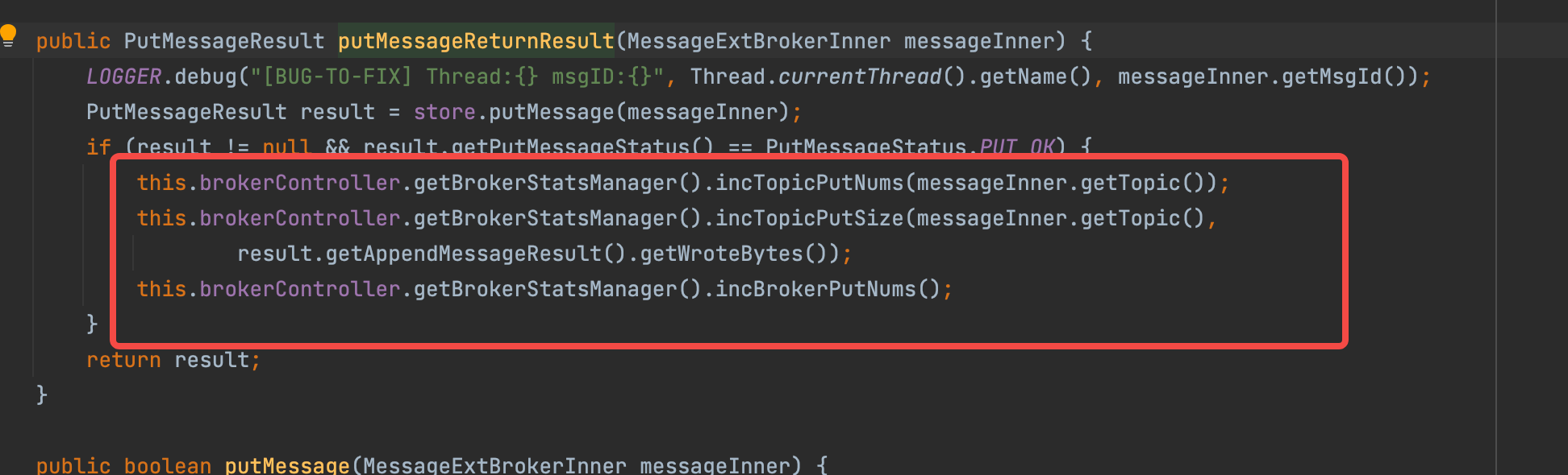 TransactionalMessageBridge.writeOp Duplicate recording of metrics data ...