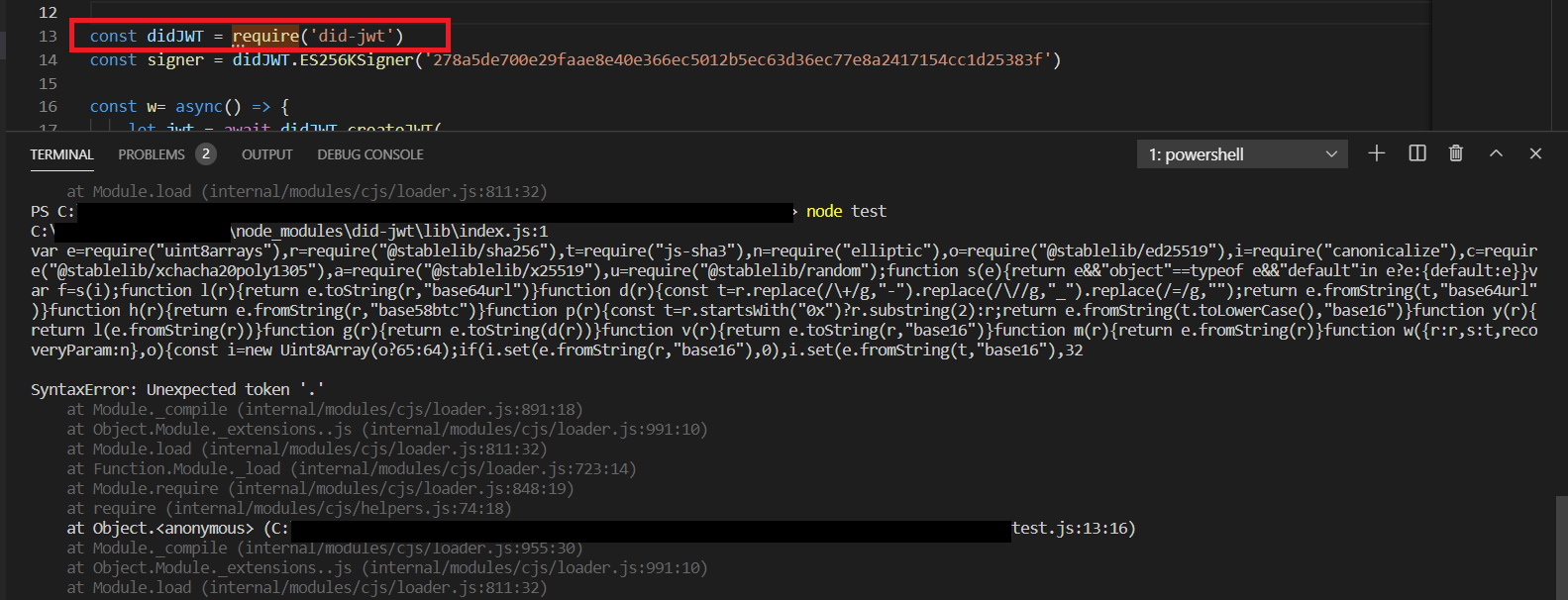 did-jwt SyntaxError: Unexpected token '.' · Issue #176 · decentralized-identity/did-jwt · GitHub