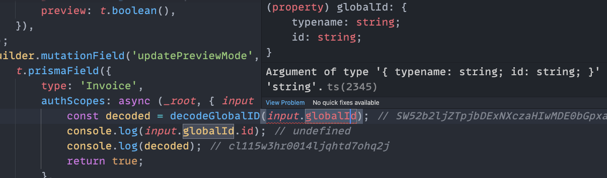 Relay `globalID` not automatically converted in `authScopes` · Issue #353 · hayes/pothos · GitHub