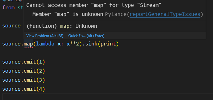 streamz's typing system can't work properly in vscode · Issue #473 · python-streamz/streamz · GitHub