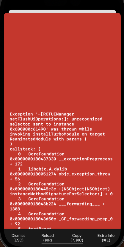 Upgrade reanimate 1.9.0 to 3.3.0 failed (iOS only) in integration to Existing App project ...