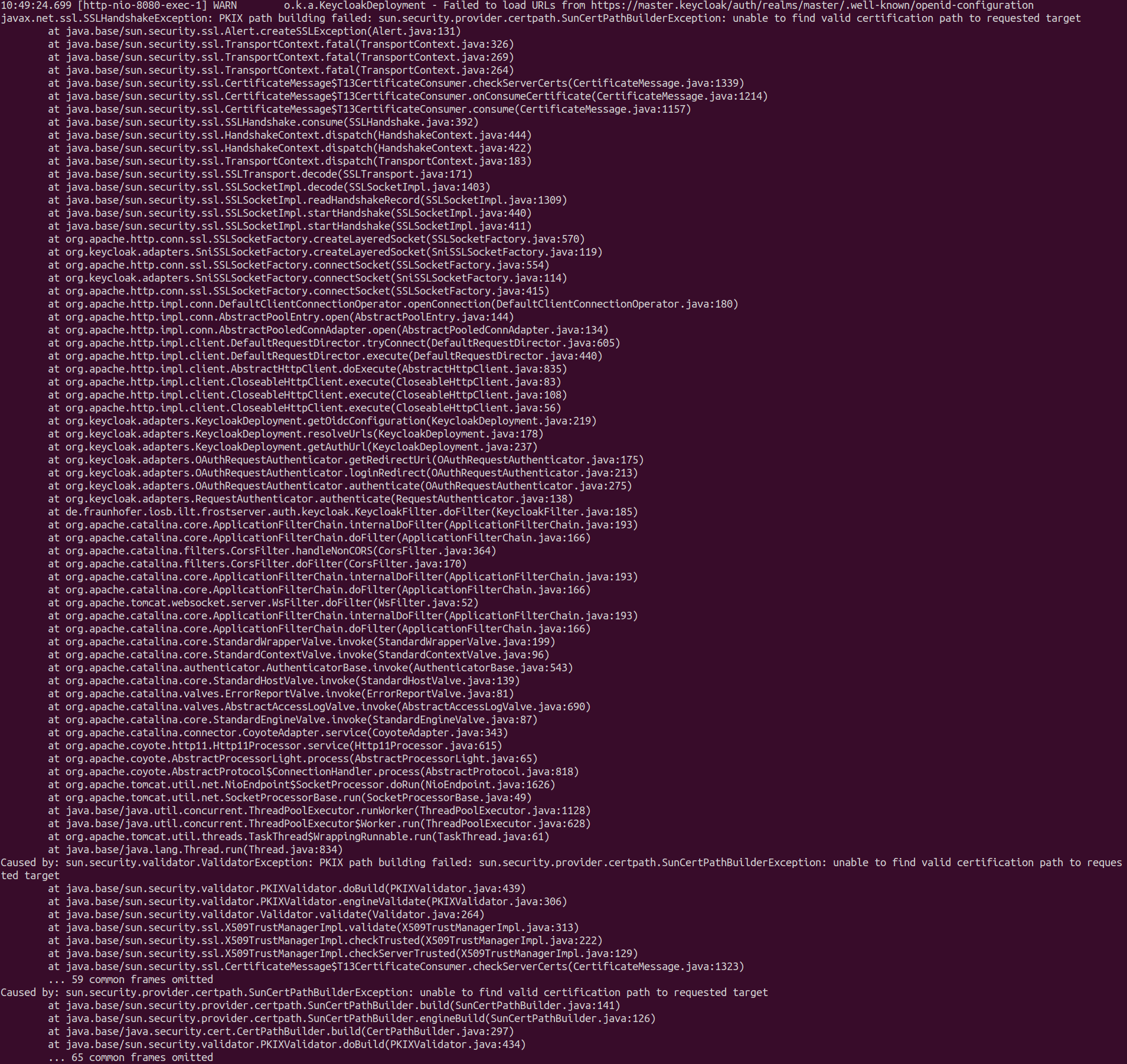 Keycloak server with self signed certificate · Issue #694 · FraunhoferIOSB/FROST-Server · GitHub