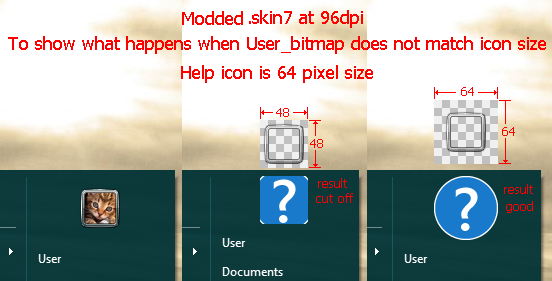 Settings to adjust user image/image size displayed in upper right using ...
