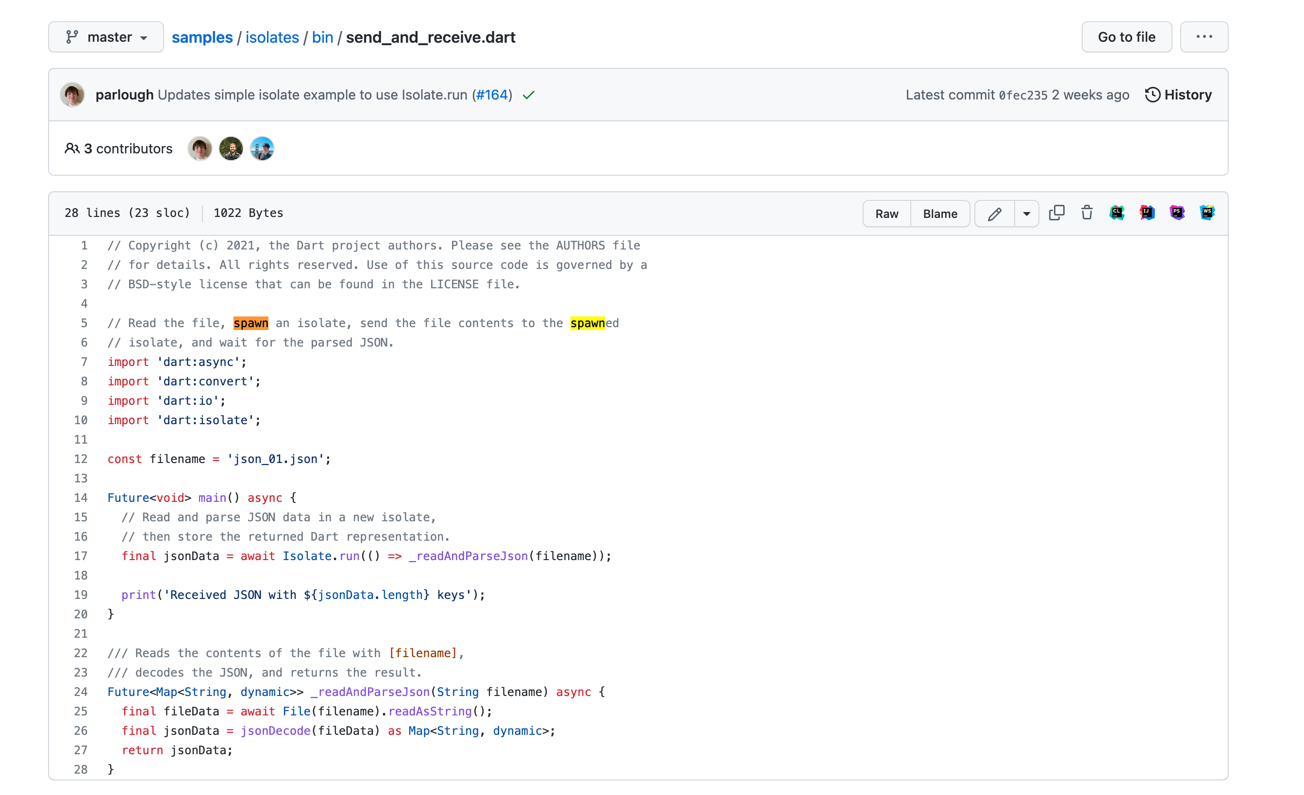 Use `isolatespawn` Instead Of `n` In Sample Sendandreceive · Issue 4721 · Dart 