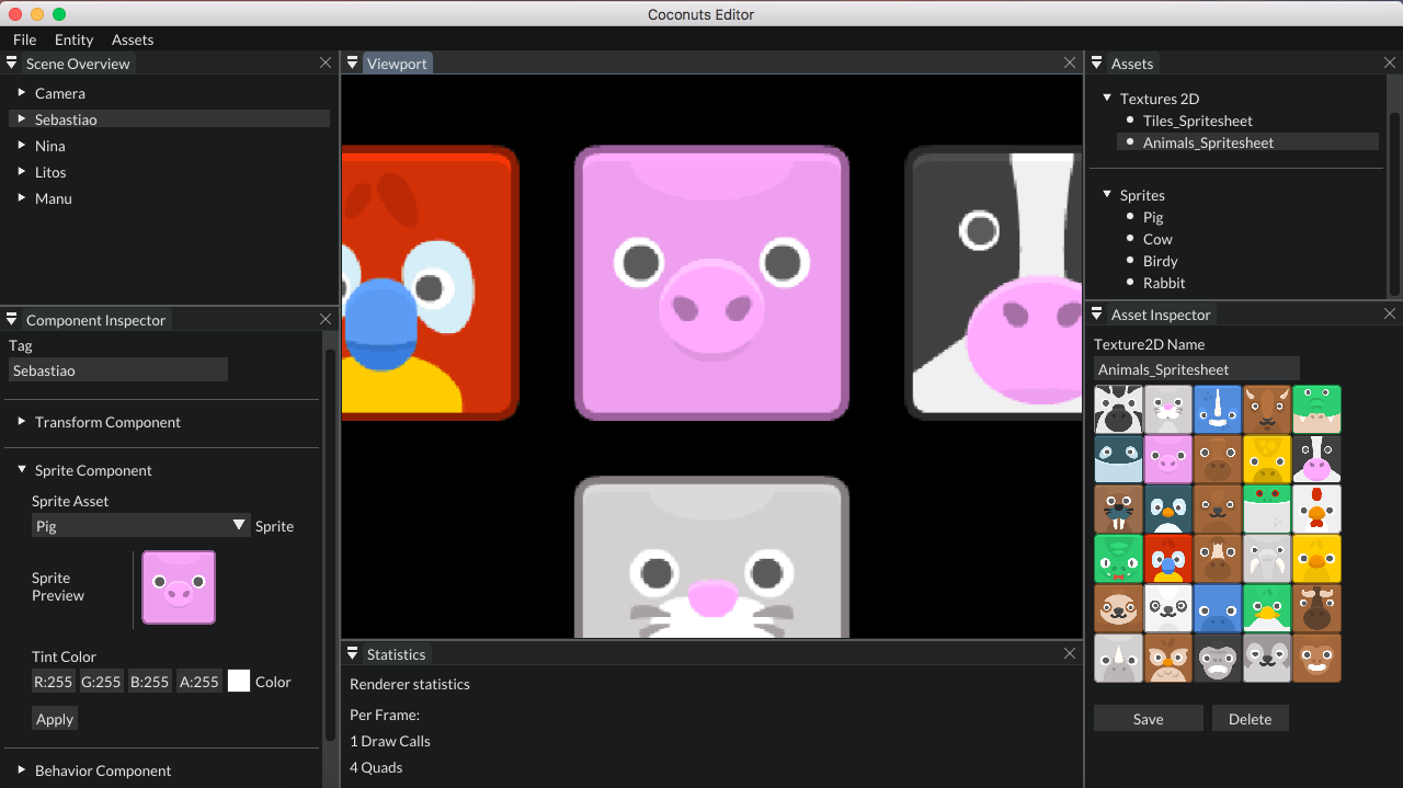 Github Filhodamain Coconuts A 2d Game Engine Library And A Game
