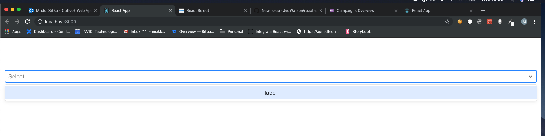 React Select UI is distorted in the production webpack build when imported from a shared ...