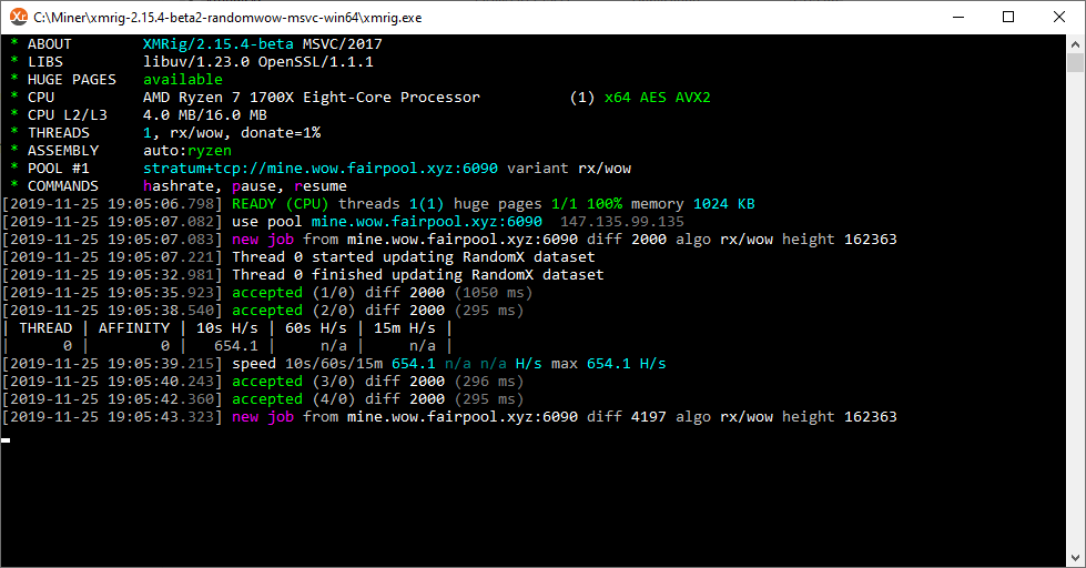 xmrig-5.0.0 crash with windows 10 randomx rx/0 ryzen 1700X · Issue #1297 · xmrig/xmrig · GitHub