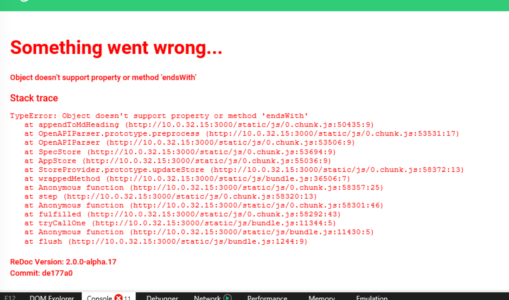 IE 11-incompatible APIs · Issue #448 · Redocly/redoc · GitHub