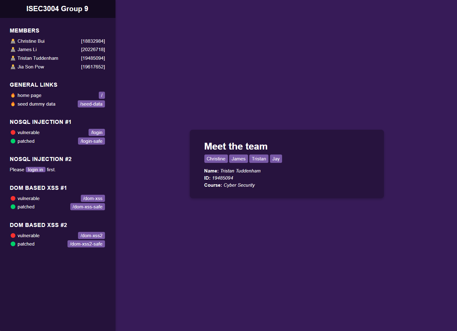 GitHub - jayli3n/isec3004-group9