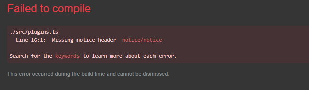 Yarn start: Missing notice header error in plugin.ts · Issue #640 · backstage/backstage · GitHub