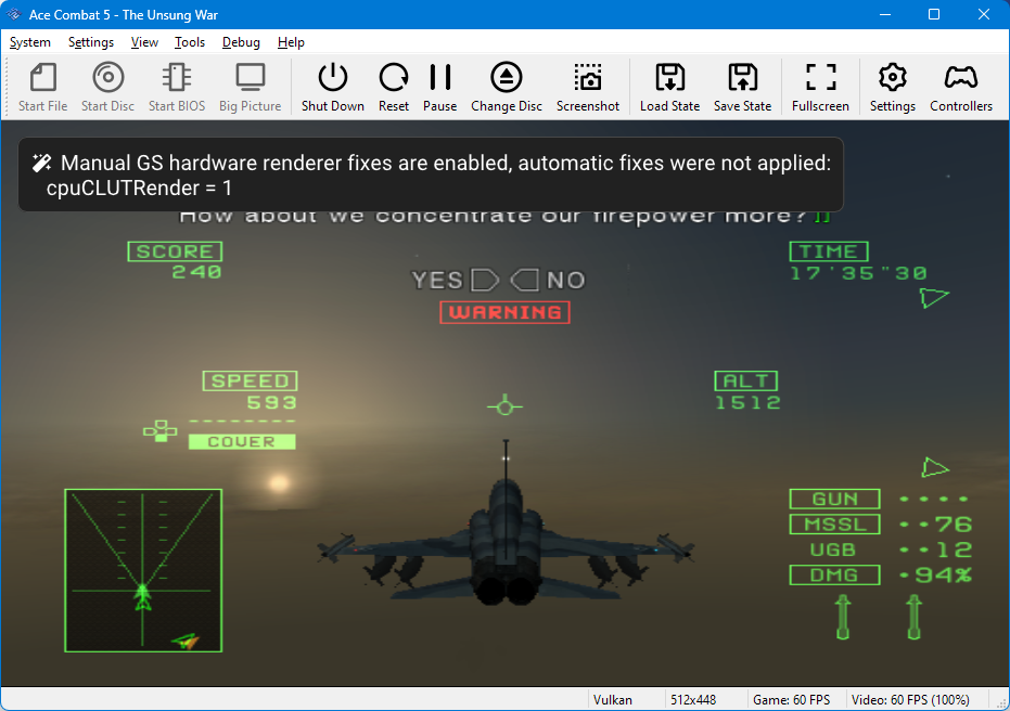 [BUG]: Ace Combat 5 The Unsung War - Pixelated clouds · Issue #9937 ...
