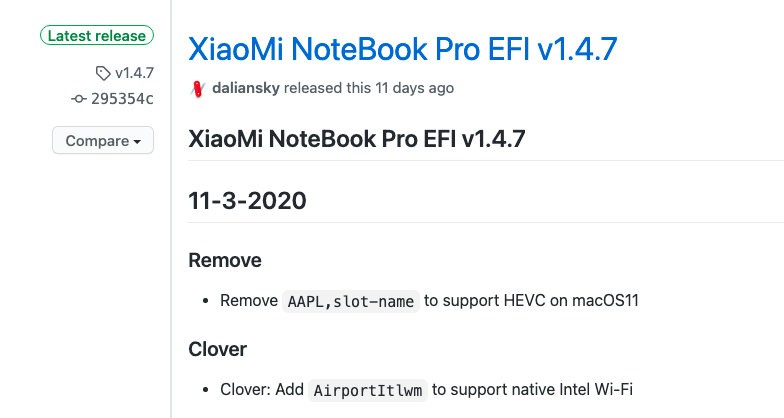Just a question for last release · Issue #496 · daliansky/XiaoMi-Pro-Hackintosh · GitHub