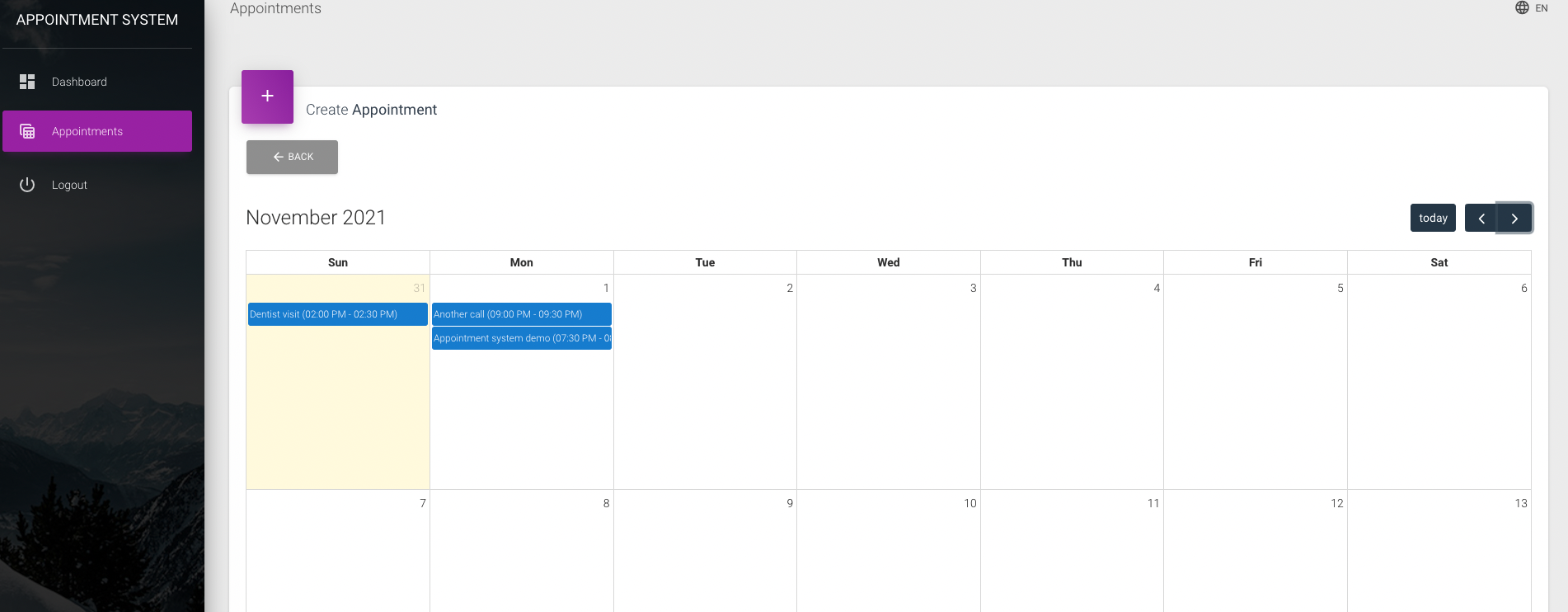 GitHub - imyuvii/appointment-system: A simple appointment system with ...